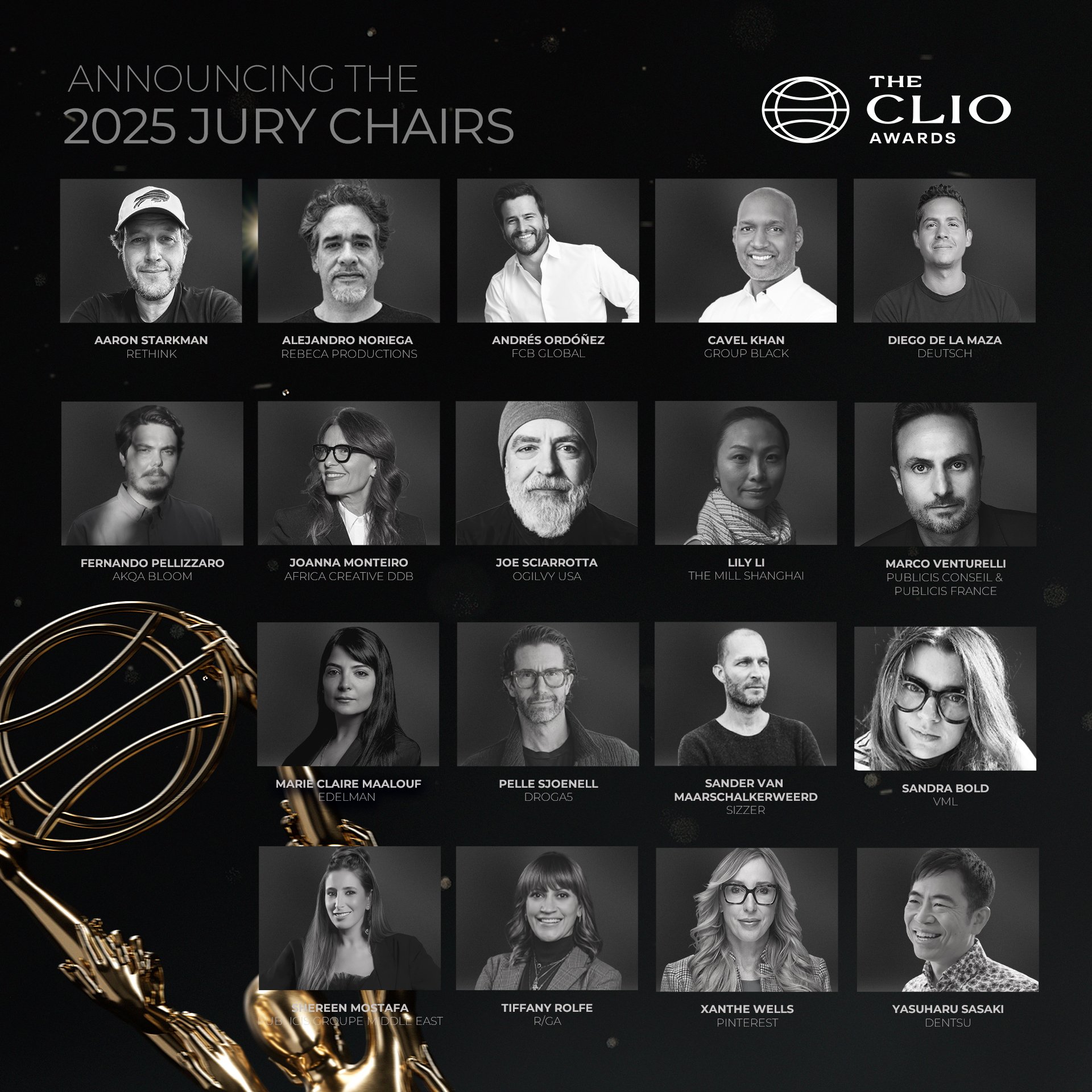 The Clio Awards Announce 2025 Jury Chairs